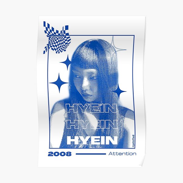 "newjeans new jeans hyein nwjns blue edit attention" Poster for Sale by Kplais | Redbubble