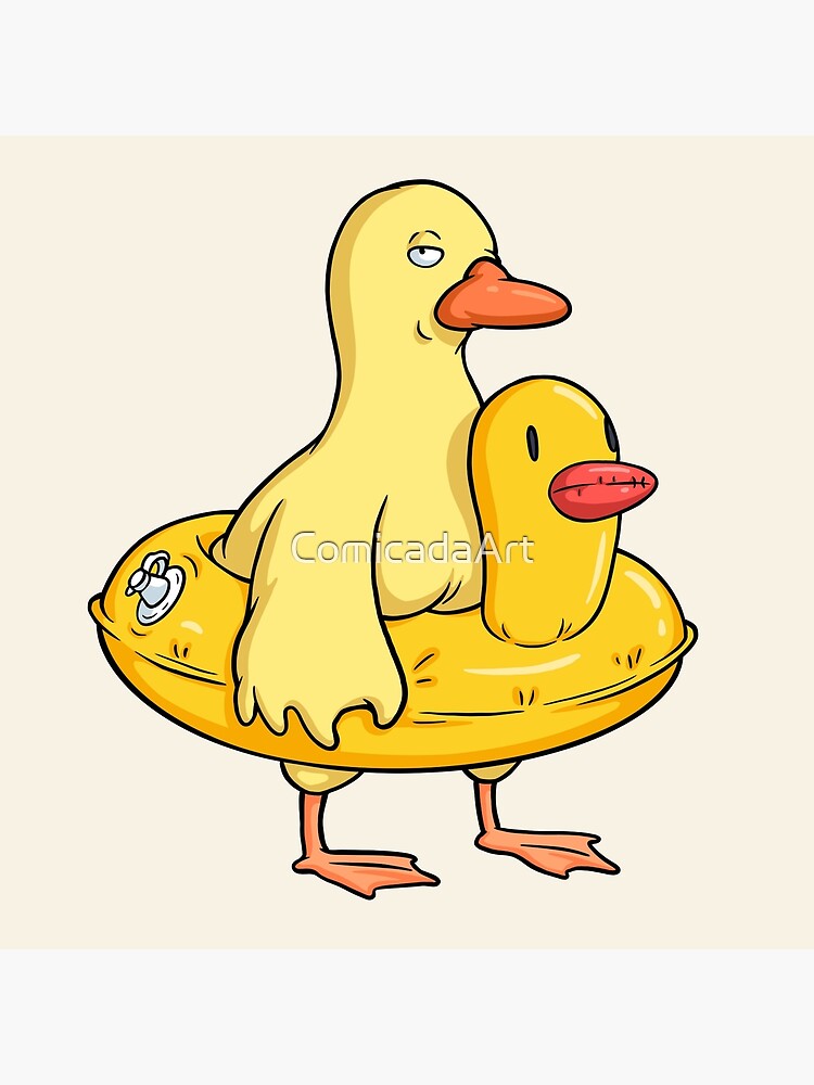 "double duck" Poster for Sale by ComicadaArt | Redbubble