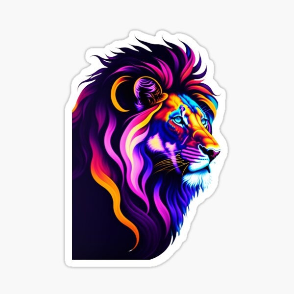 "Animal lion beeg sticker " Sticker for Sale by Uzumaki69 | Redbubble