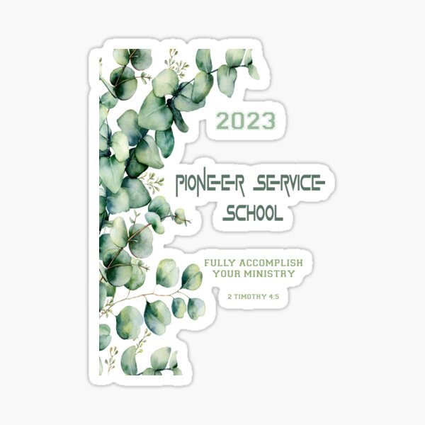 "PIONEER SERVICE SCHOOL 2023 Spiral Notebook" Sticker for Sale by ...