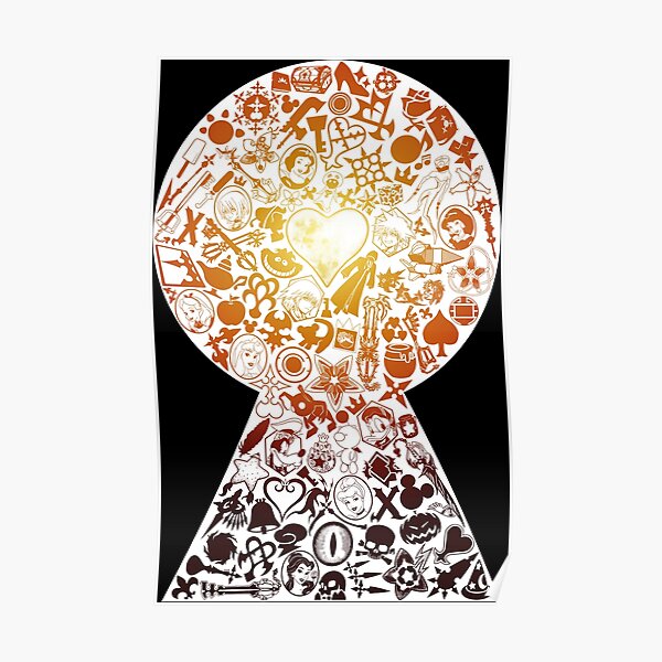 "Kingdom Hearts - Keyhole (orange)" Poster for Sale by seviesphere ...