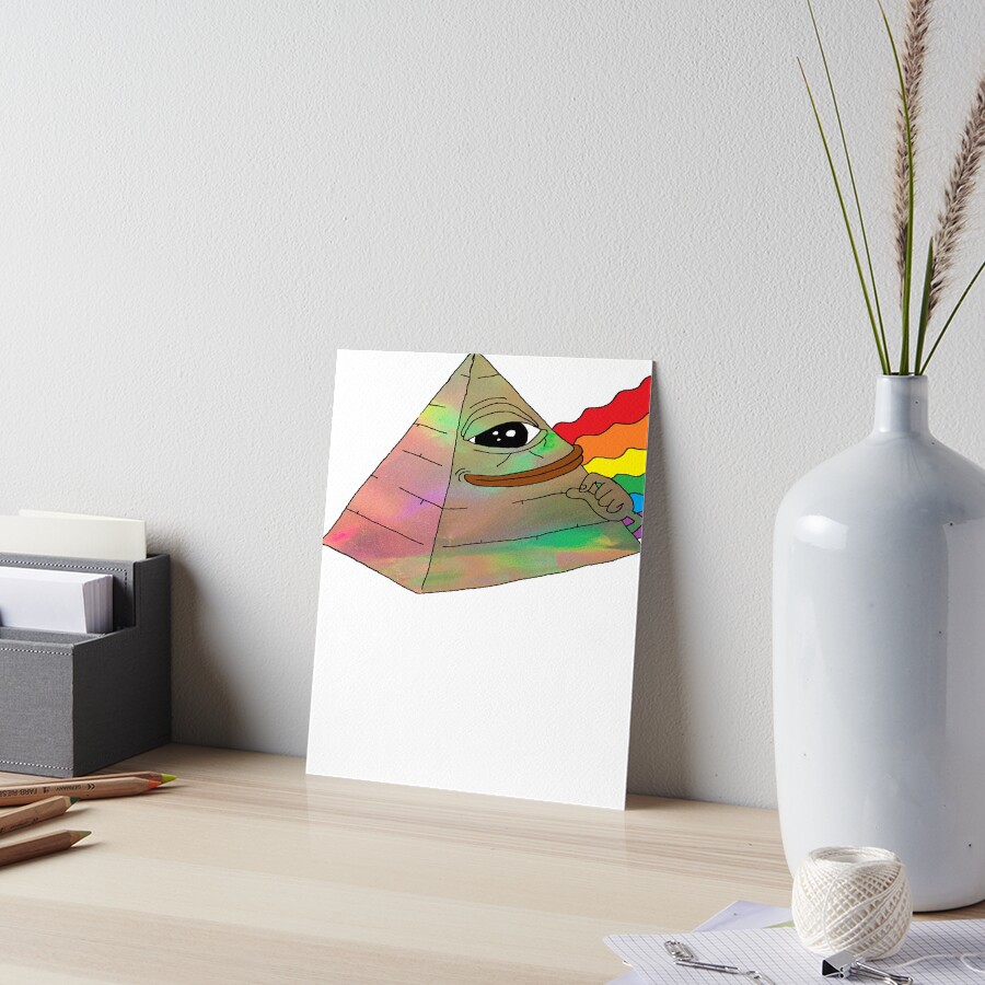 "Rare Cosmic Pyramid 4chan Pepe Meme " Art Board Print by ...