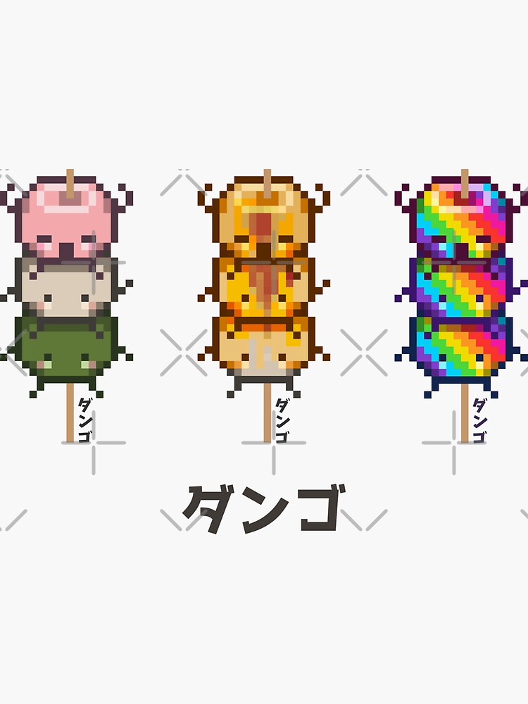 "Multiple Pixel Dango (ダンゴ)" Sticker for Sale by Latannia | Redbubble