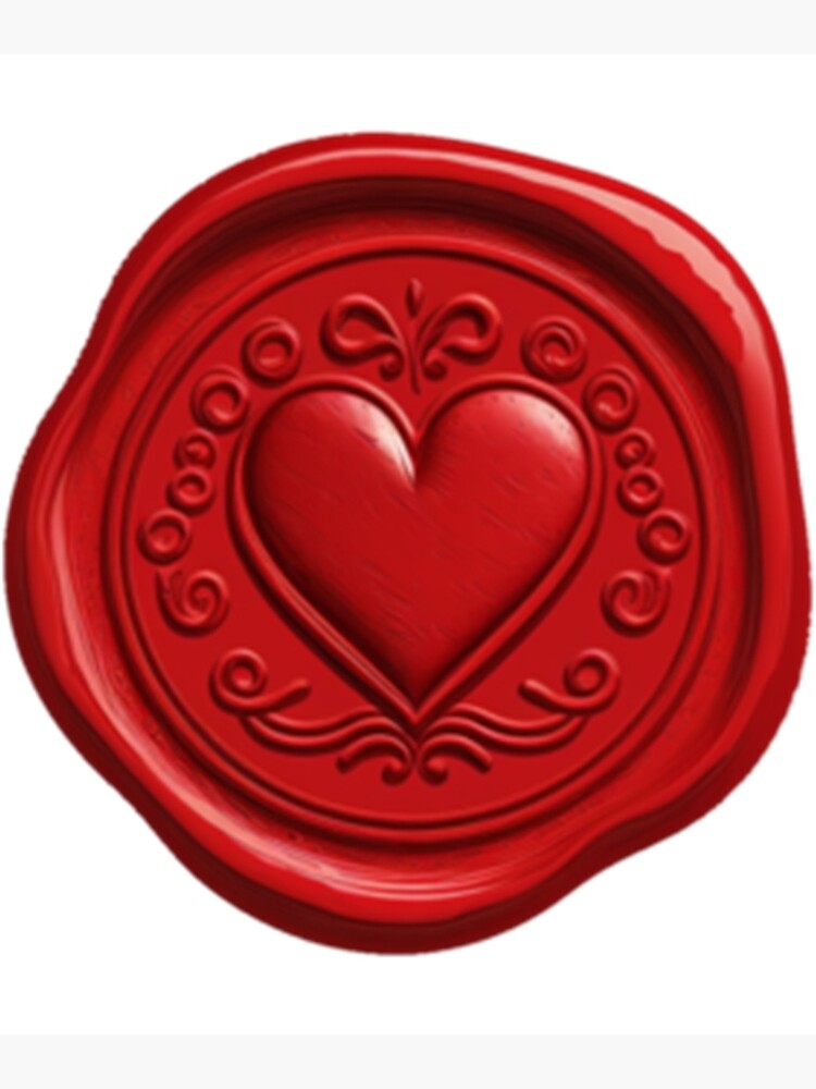 Póster «Corazón de sello de cera roja - Ilustración gráfica de amor ...
