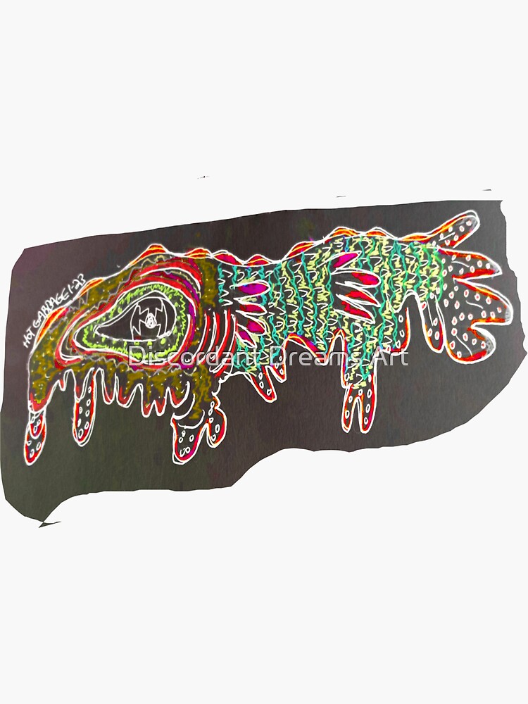 "Mutant Fish 5 (Black)" Sticker for Sale by DiscordDreams | Redbubble