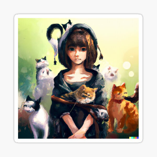 "cat girl" Sticker for Sale by Aravinto | Redbubble