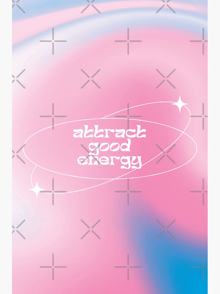 "Positive Affirmation Pink Aesthetic Aura Energy Art Poster" Sticker ...