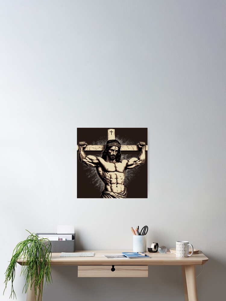 "Buff Jesus" Poster for Sale by MJ ⭐⭐⭐⭐⭐ | Redbubble