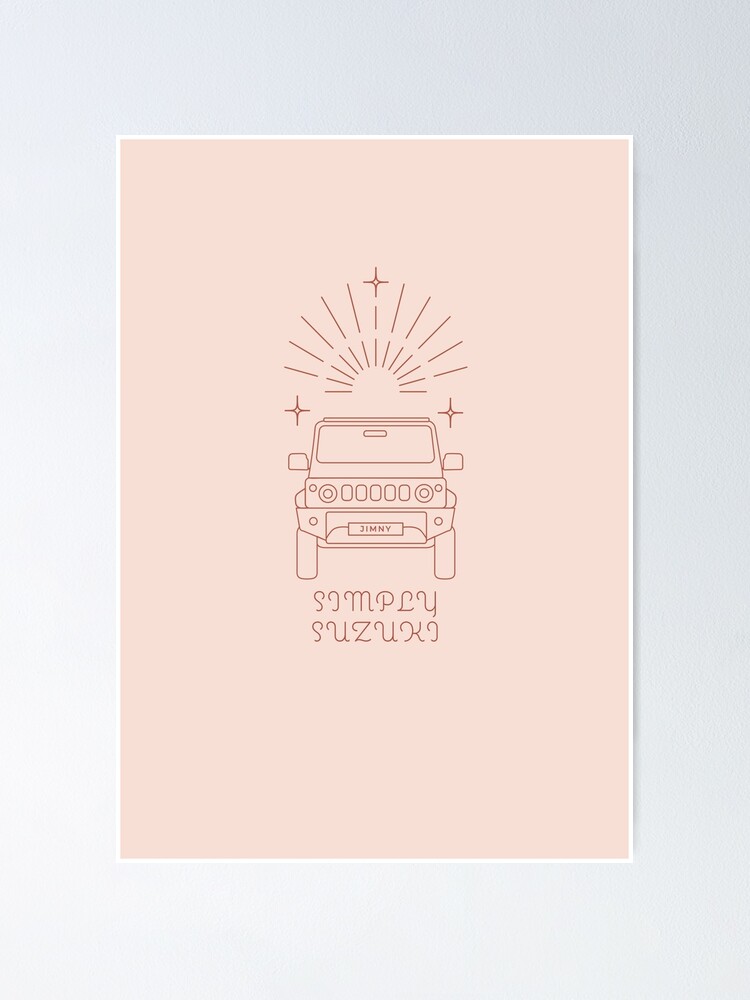 "Simply Suzuki Jimny Line Art with Sunset and Stars" Poster for Sale by ...