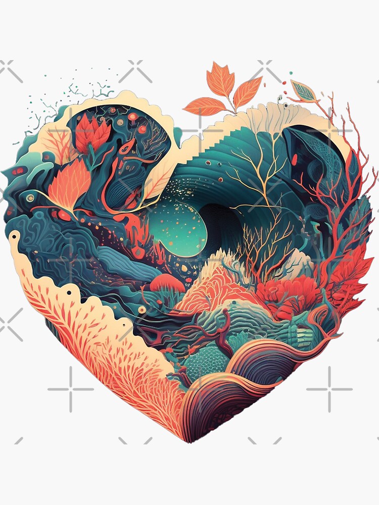 "Japanese heart Kawaii colors detailed pattern for Valentines Day ...