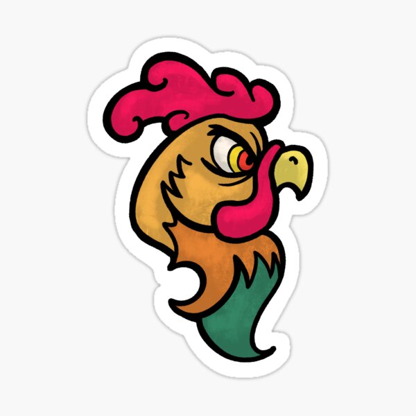 "mad chicken " Sticker for Sale by SamReganVisuals | Redbubble