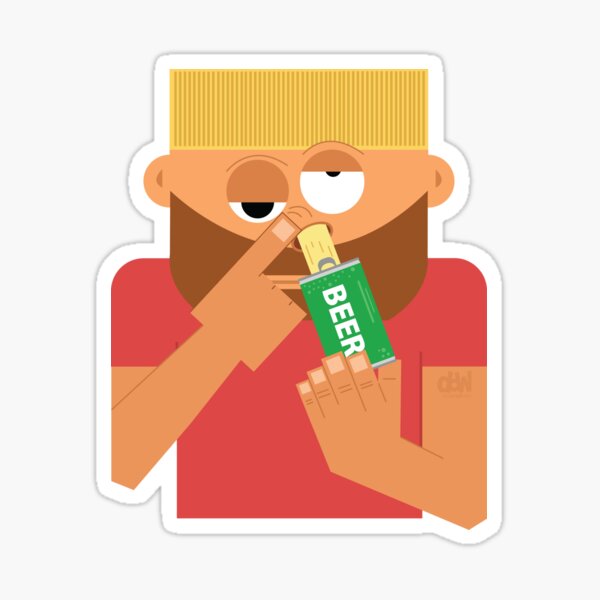 Snorting Beer I Love Beer Meme Funny Man Cave Stuff Bar Drinking Brew Art Joke Lol Sticker For
