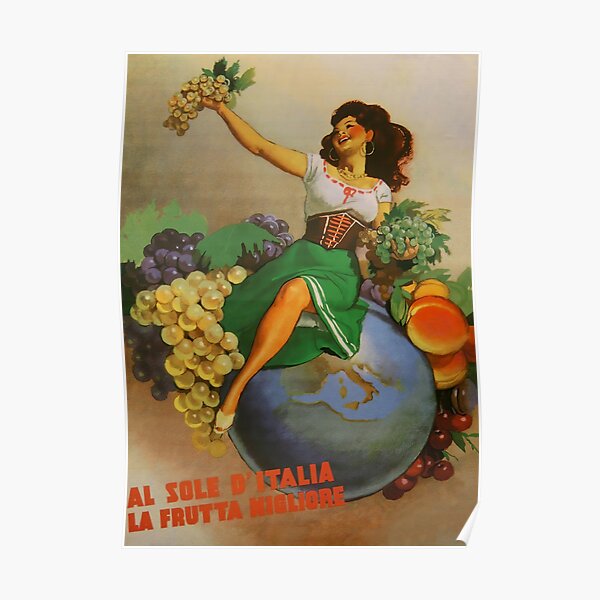 "Vintage Italian Fruit kitchen art" Poster for Sale by Glimmersmith ...