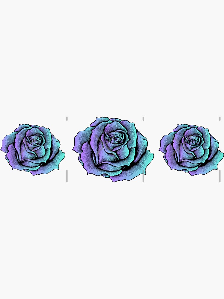 "Three Purple and Green Roses Pattern Design" Sticker for Sale by ...