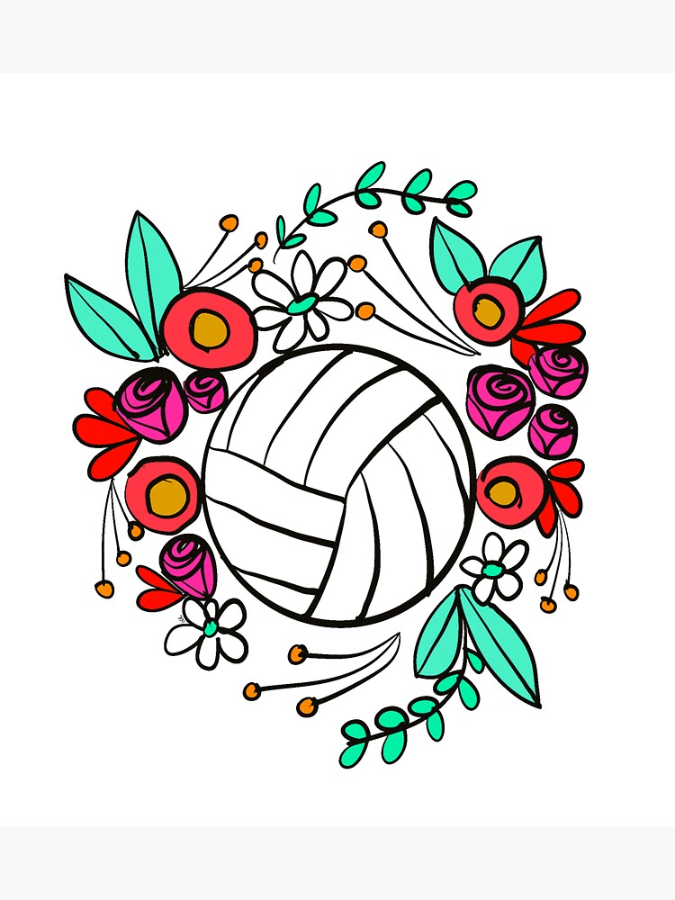 "Floral volleyball" Sticker for Sale by desireeling | Redbubble