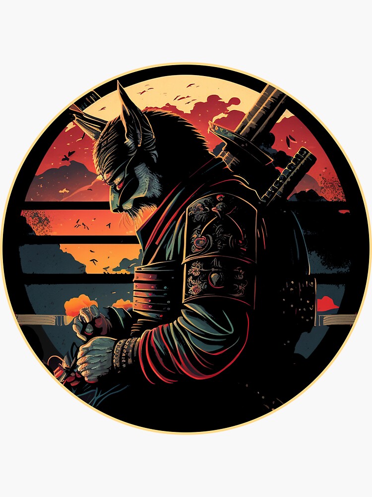 "Samurai Retro Samurai Katana War Japan Culture" Sticker for Sale by ...