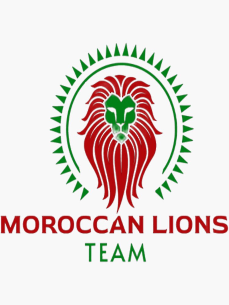 "Moroccan lions Team " Sticker for Sale by ammpbell22 | Redbubble