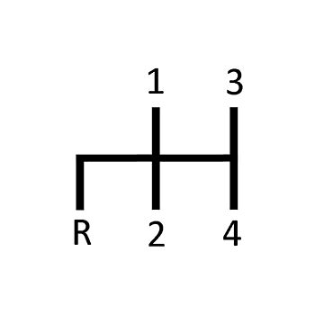 "Vintage 4 Speed H Pattern Shift Pattern (White)" Sticker for Sale by ...