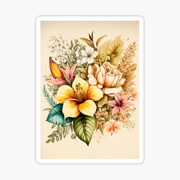 "Flower Bundle Bouquet For Valentines Sweetheart" Sticker for Sale by ...