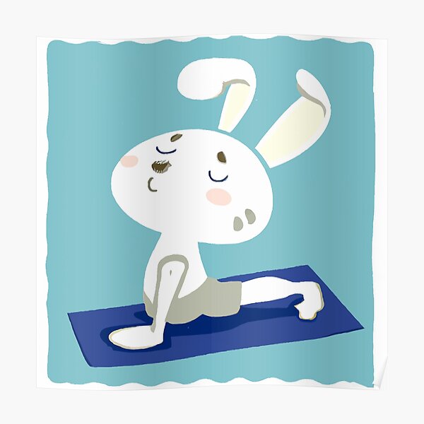 "Rabbit doing yoga " Poster for Sale by J-Brezy | Redbubble