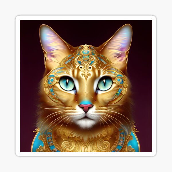 "Gold cat" Sticker for Sale by mintygreenart | Redbubble