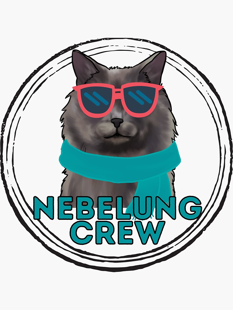 "Nebelung cat crew cool cat in sunglasses" Sticker for Sale by ...