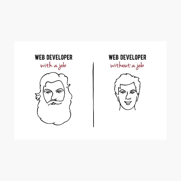 "Web Developer With/Without a Job - Funny Programming Jokes - Light ...