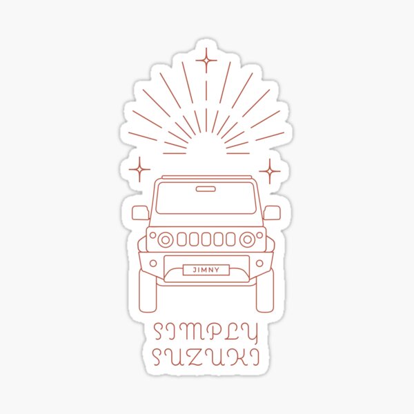"Simply Suzuki Jimny Line Art with Sunset and Stars" Sticker for Sale ...