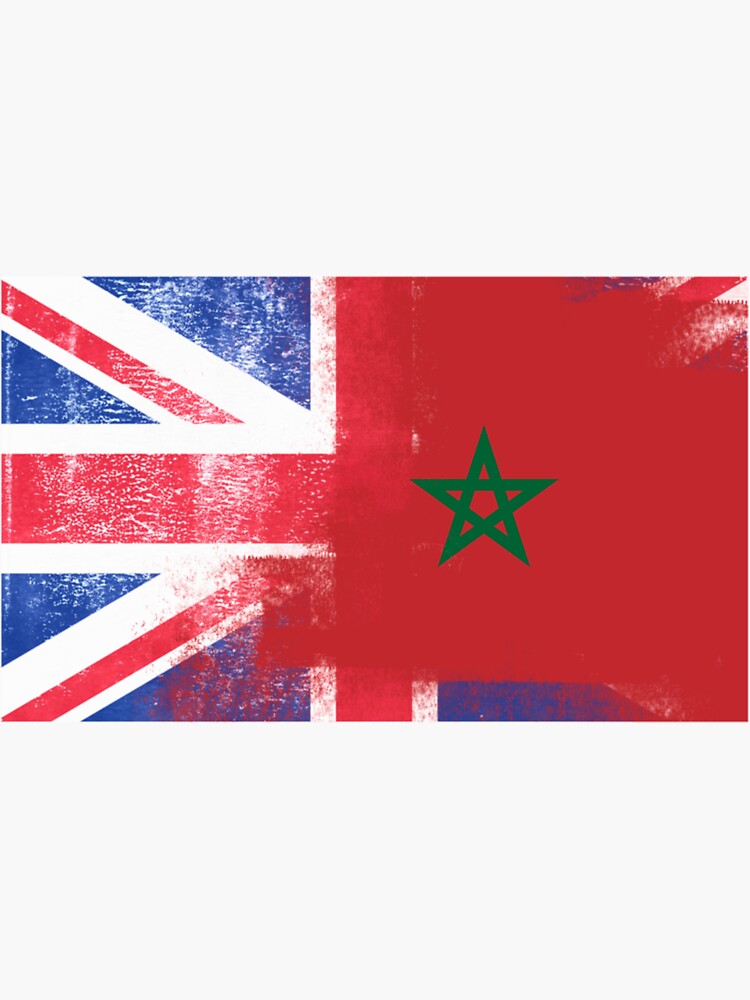 "British Moroccan Half Morocco Half UK Flag " Sticker for Sale by ...