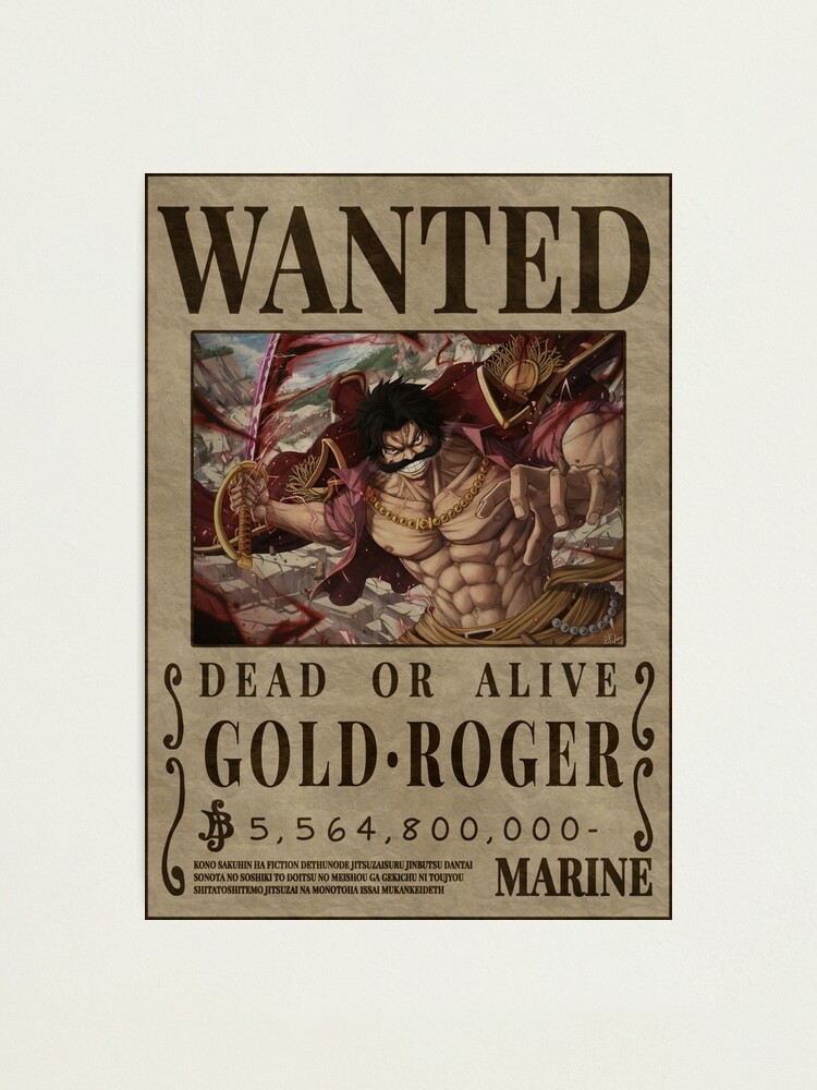 Lámina fotográfica «Gol D. Roger Bounty One Piece Pirate King Wanted ...