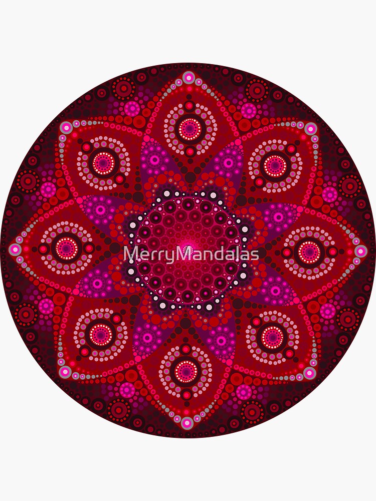 "July Birthstone Mandala Design - Ruby" Sticker for Sale by ...