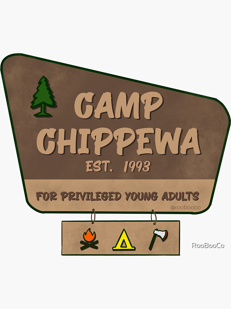 "Camp Chippewa Sign" Sticker for Sale by RooBooCo | Redbubble