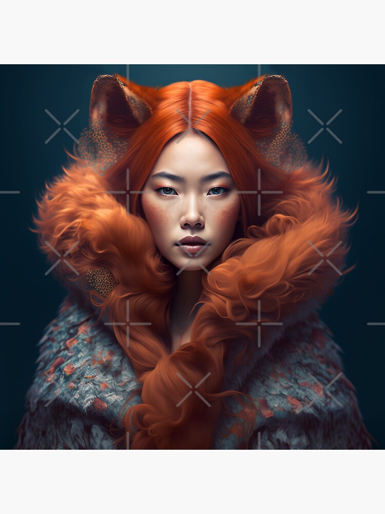 "Beautiful girl korean fox" Sticker for Sale by ElvishTale | Redbubble