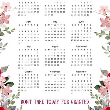 "2023 Calendar One Page Watercolor Floral Design" Poster for Sale by ...