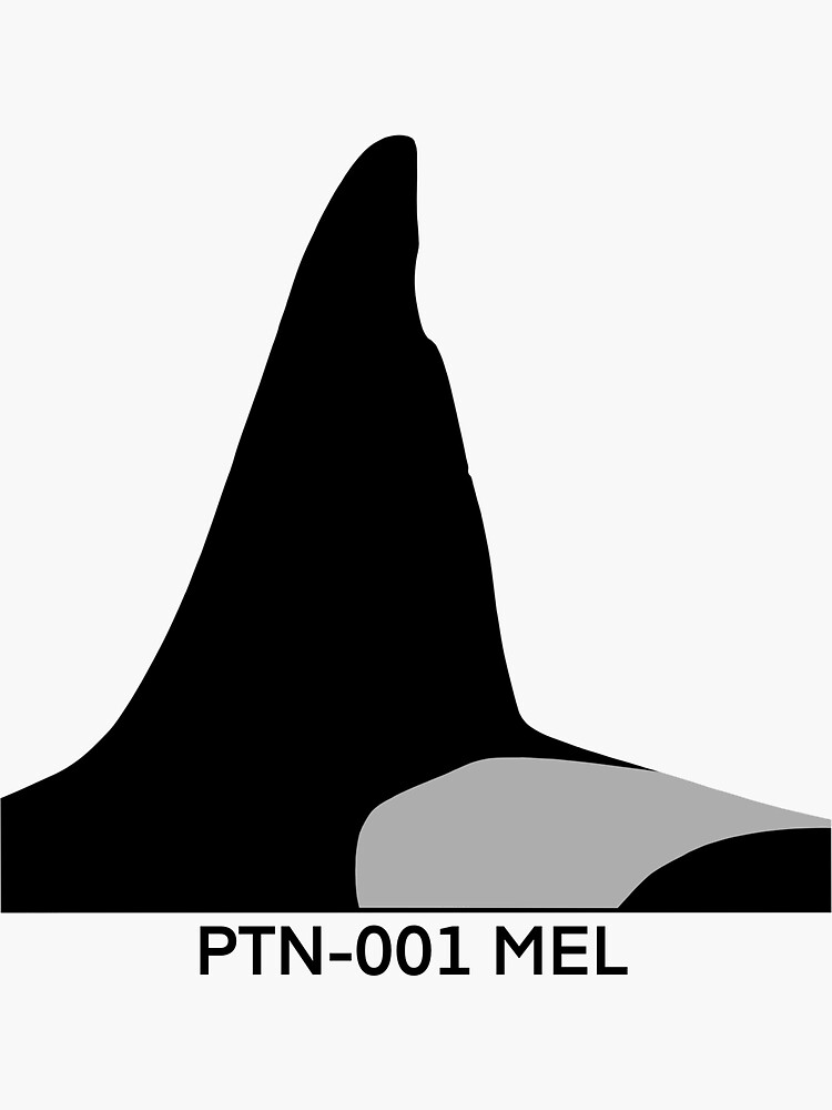 "PTN-001 Mel Dorsal Fin" Sticker for Sale by OrcinusArt | Redbubble