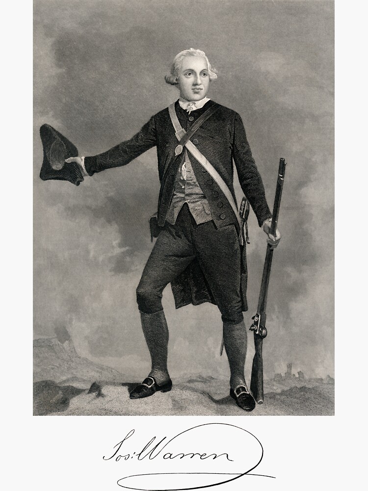 "1775 General Joseph Warren, Battle of Bunker Hill" Sticker for Sale by ...