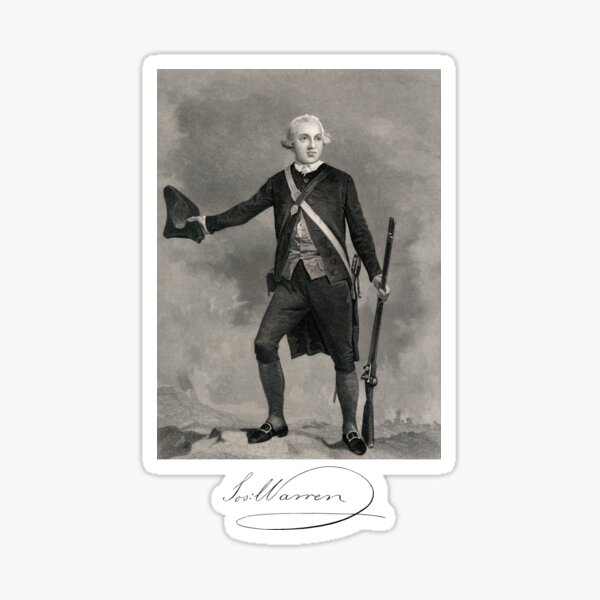 "1775 General Joseph Warren, Battle of Bunker Hill" Sticker for Sale by ...