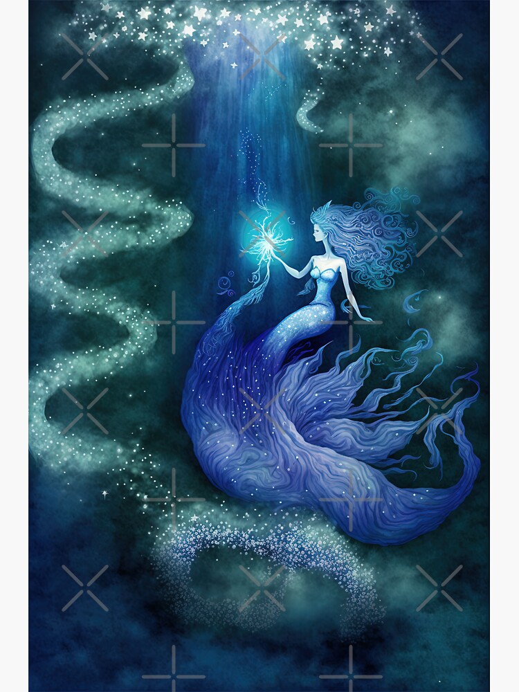"Mermaid lights the way" Sticker for Sale by StudioAI | Redbubble