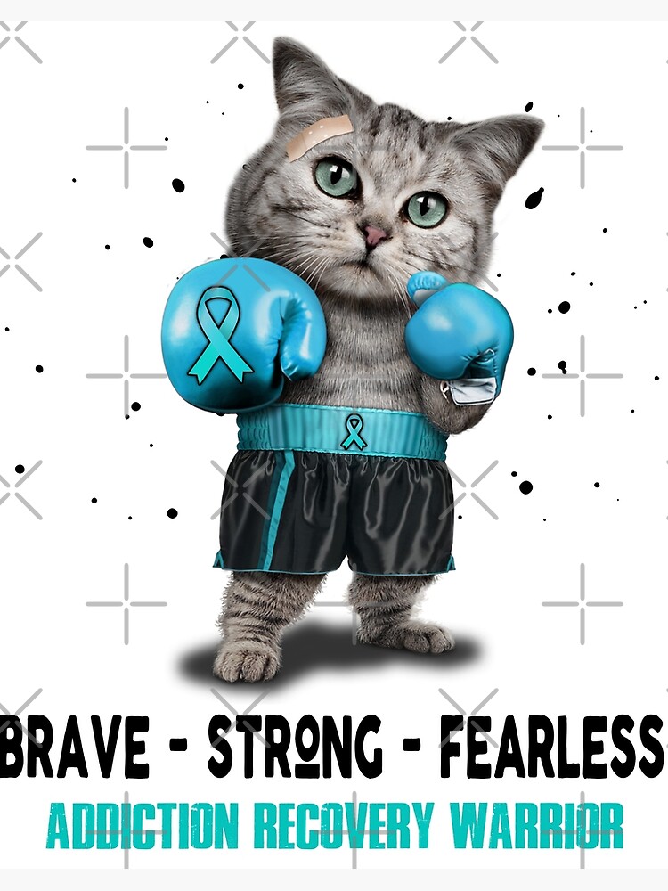 "Addiction Recovery Warrior - BRAVE STRONG FEARLESS" Art Board Print ...