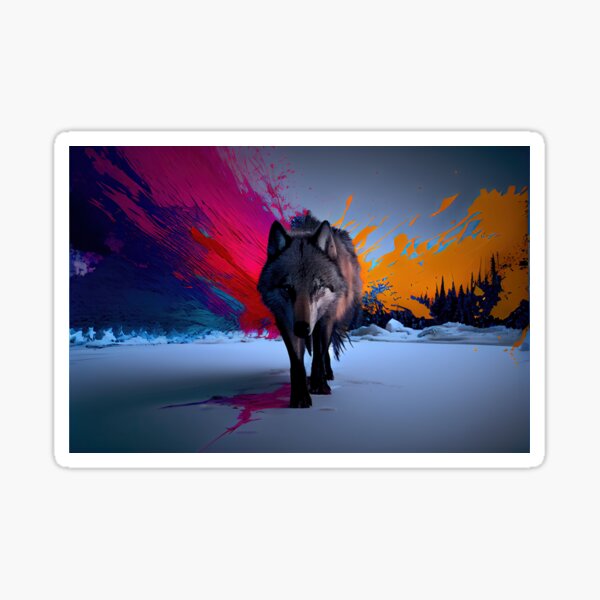 "Wolf's Frozen Fury" Sticker for Sale by Colourpixels | Redbubble
