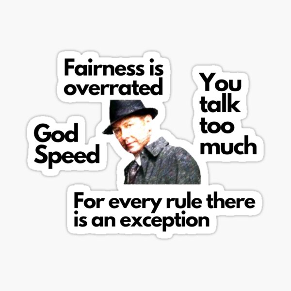 "Reddington Quotes" Sticker for Sale by Rileyjoel2003 | Redbubble