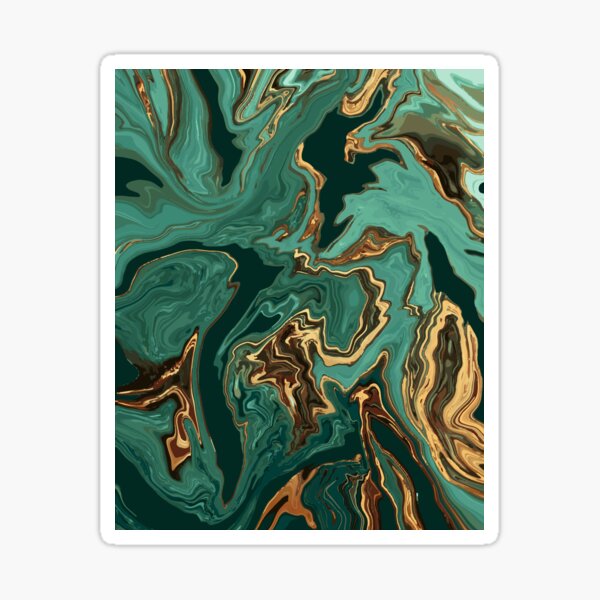 "GREEN & GOLD MARBLE DESIGN" Sticker for Sale by Kauila-AI | Redbubble
