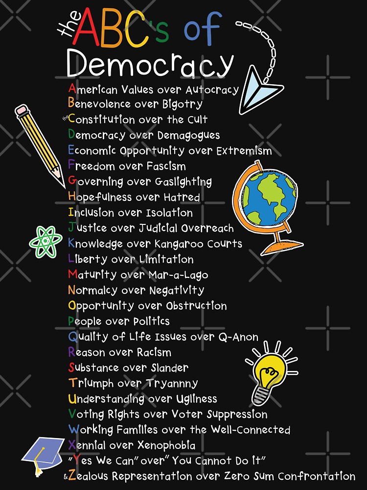 " The ABC's of Democracy Learning" T-shirt for Sale by edhie815 ...