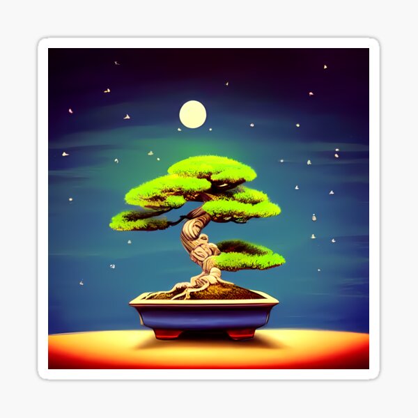 "Bonsai tree zen" Sticker for Sale by BigBrainArtwork | Redbubble