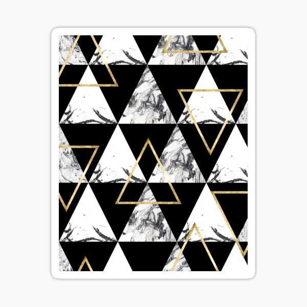 "GOLD, BLACK & WHITE TRIANGLE MARBLE DESIGN" Sticker for Sale by Kauila ...