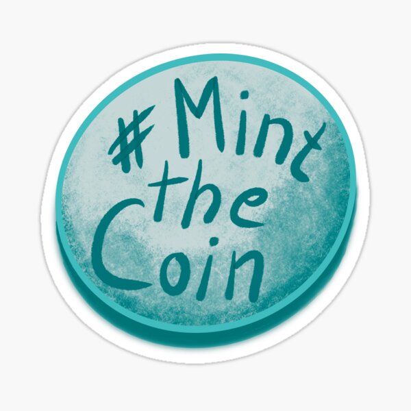 "Mint the coin in blue green" Sticker for Sale by IrisRichardson ...