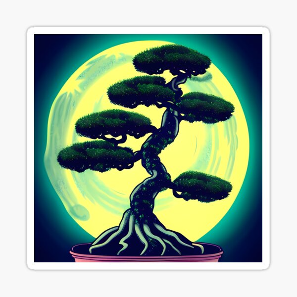 "Bonsai tree" Sticker for Sale by BigBrainArtwork | Redbubble