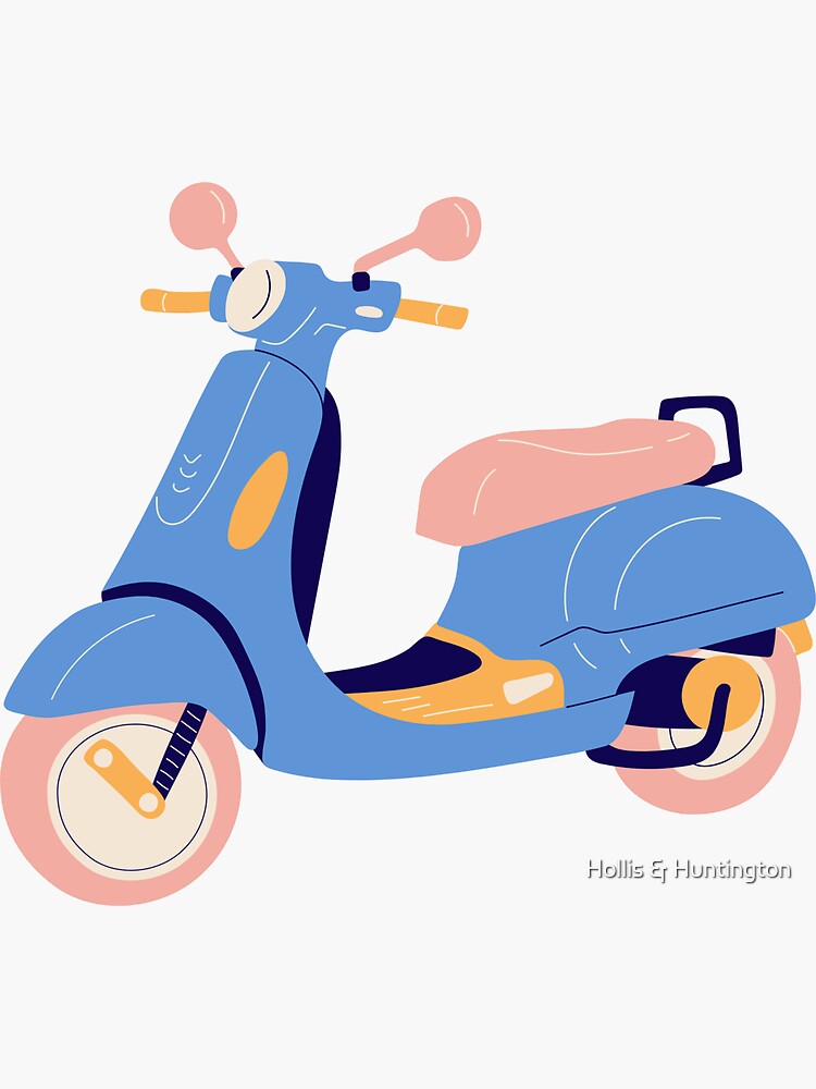 "Pastel Moped" Sticker for Sale by abigailclairej | Redbubble