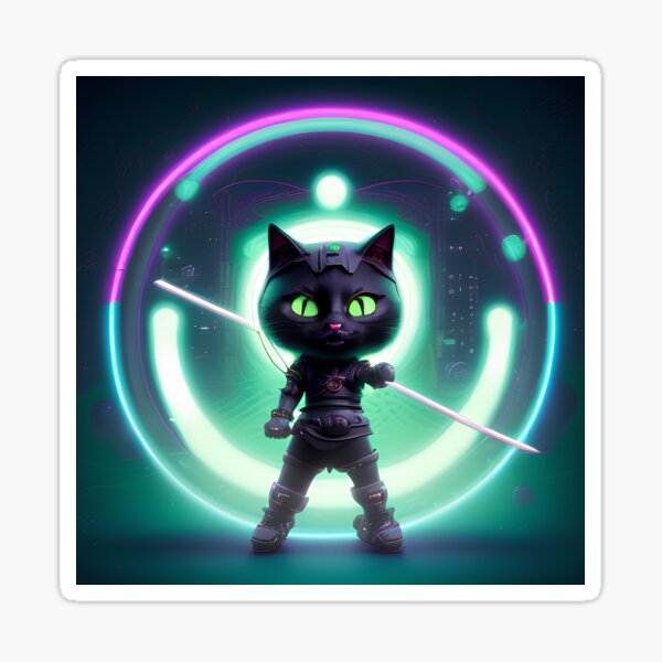 "black cat ninja" Sticker for Sale by BlackcatAi | Redbubble