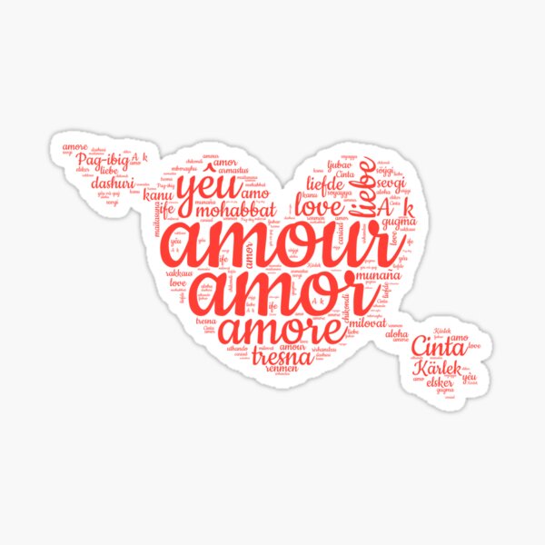 "Love In All Languages" Sticker for Sale by stylishdzign | Redbubble